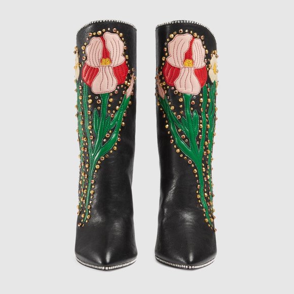 Gucci | Shoes | Gucci Flower Instarsia Boots | Poshmark